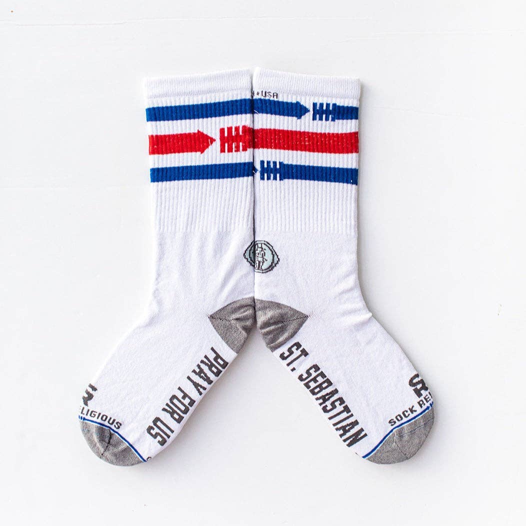 St. Sebastian - Patron of Athletes Kids Socks – kychristianstore