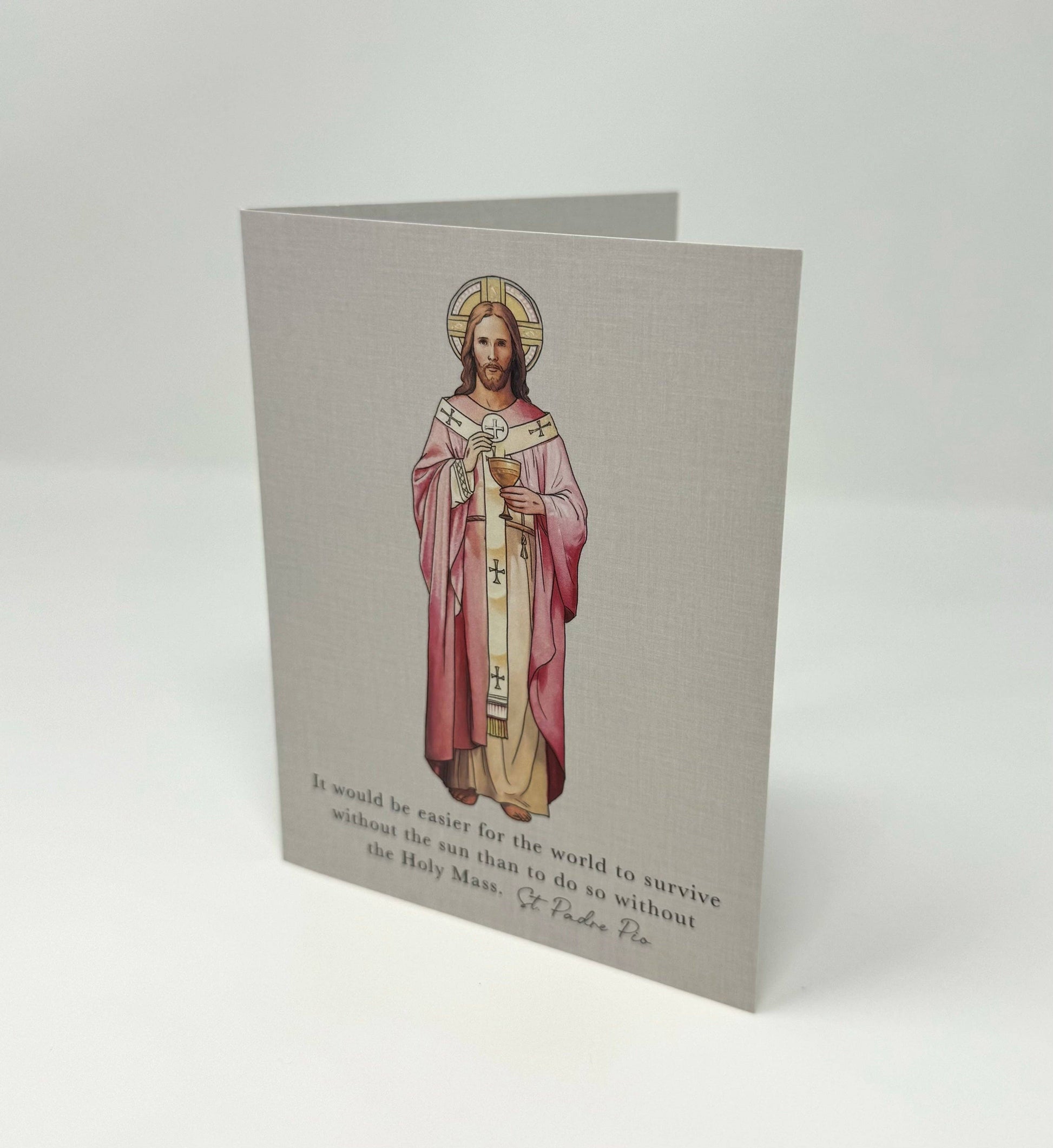 Catholic Mass offering folded Notecard. Catholic notecard. Saint Padre ...
