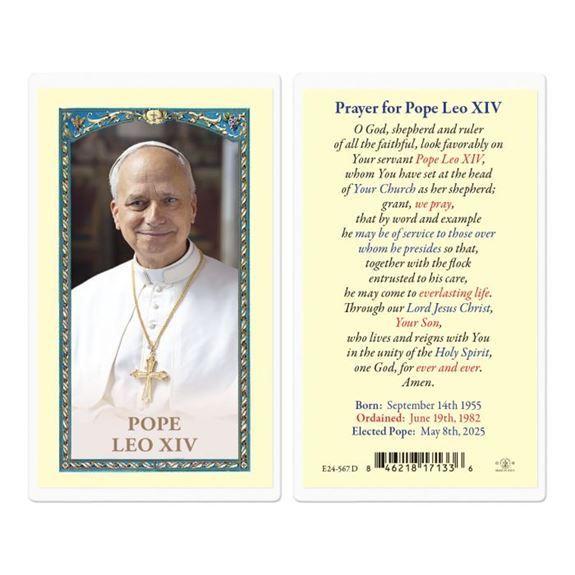 Holy Card - Laminated - Pope Leo XIV – kychristianstore